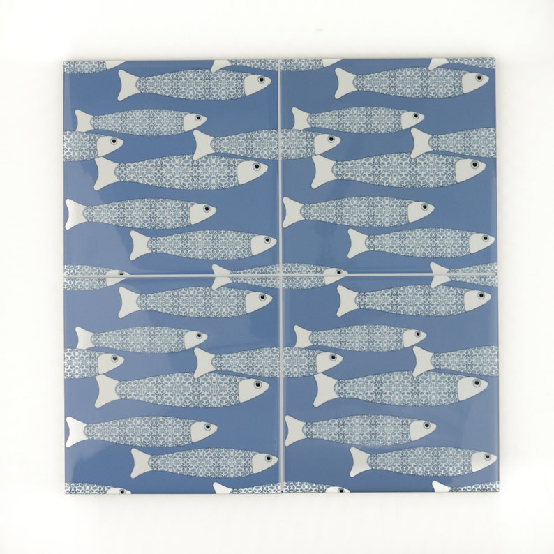 Sky-blue Fish Tile Ocean Tile Feature Wall Fish Decor - Etsy