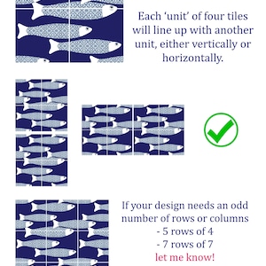 Grey Blue Fish Tile - Ocean Tile - Feature Wall Tile Mural - Set of ...
