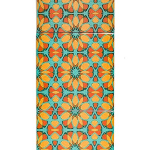 Moroccan Flower Tiles, 6 Inch Blue Orange Ceramic Tiles, Colourful ...