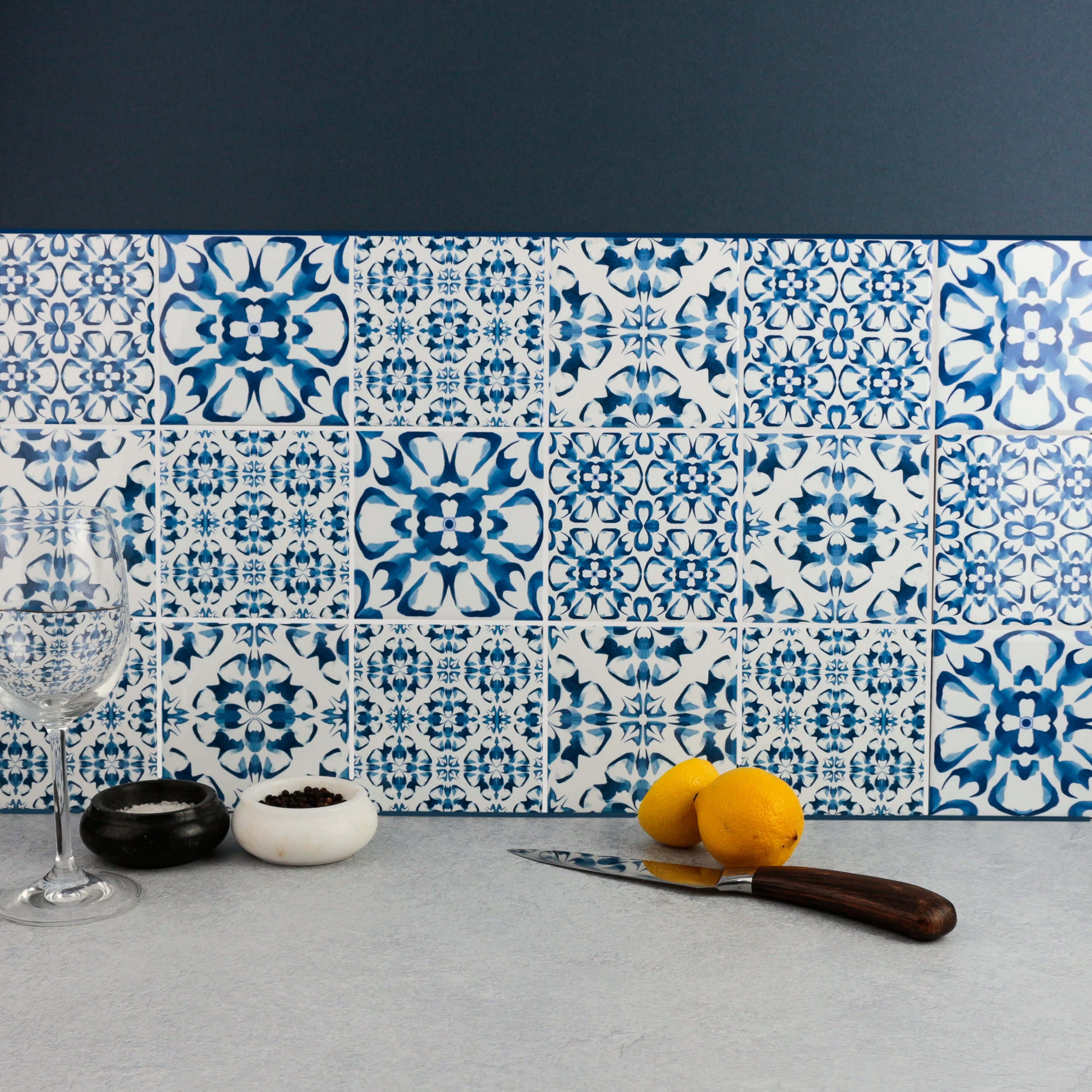 Delft Kitchen Tile Patchwork Tiles Blue White Hand Printed - Etsy Australia