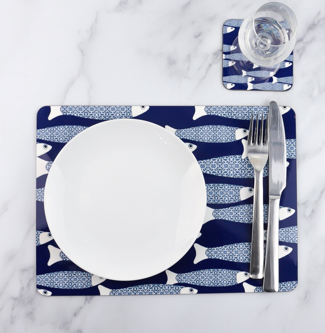 Ocean Table Mat Navy Blue Seaside Decor Extra Large Melamine | Etsy