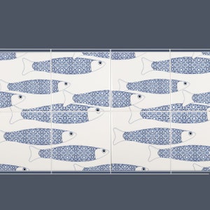 Fish Tile - Ocean Tile - Feature Wall Tile Mural - Set of Four Ceramic ...