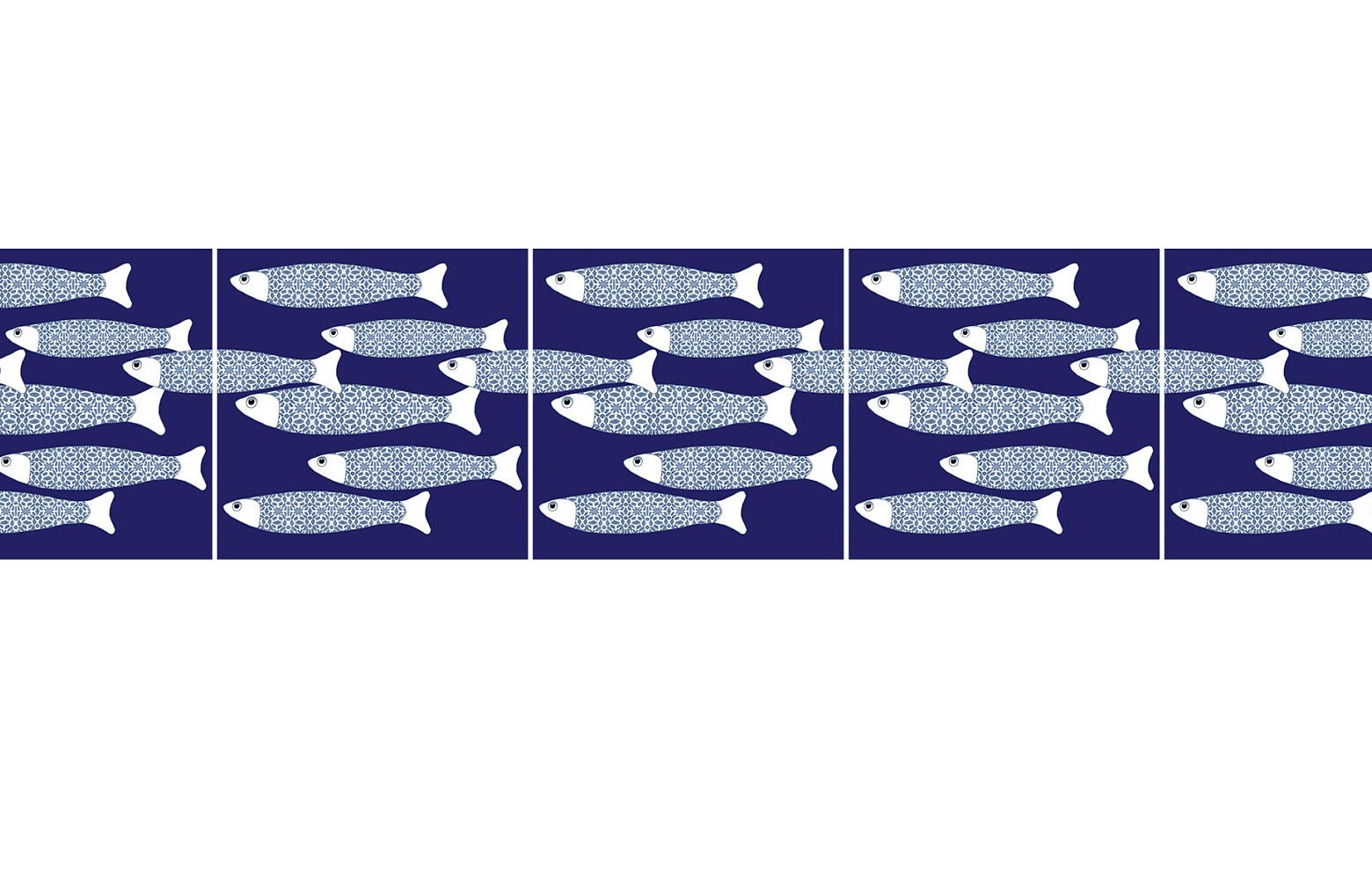 Border Tile, Fish Shoal, Ocean Feature Wall, Fish School Decor, Pattern ...