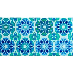 Patchwork Tiles, Mix and Match Blue Green Ceramic, Ecclectic Vintage ...