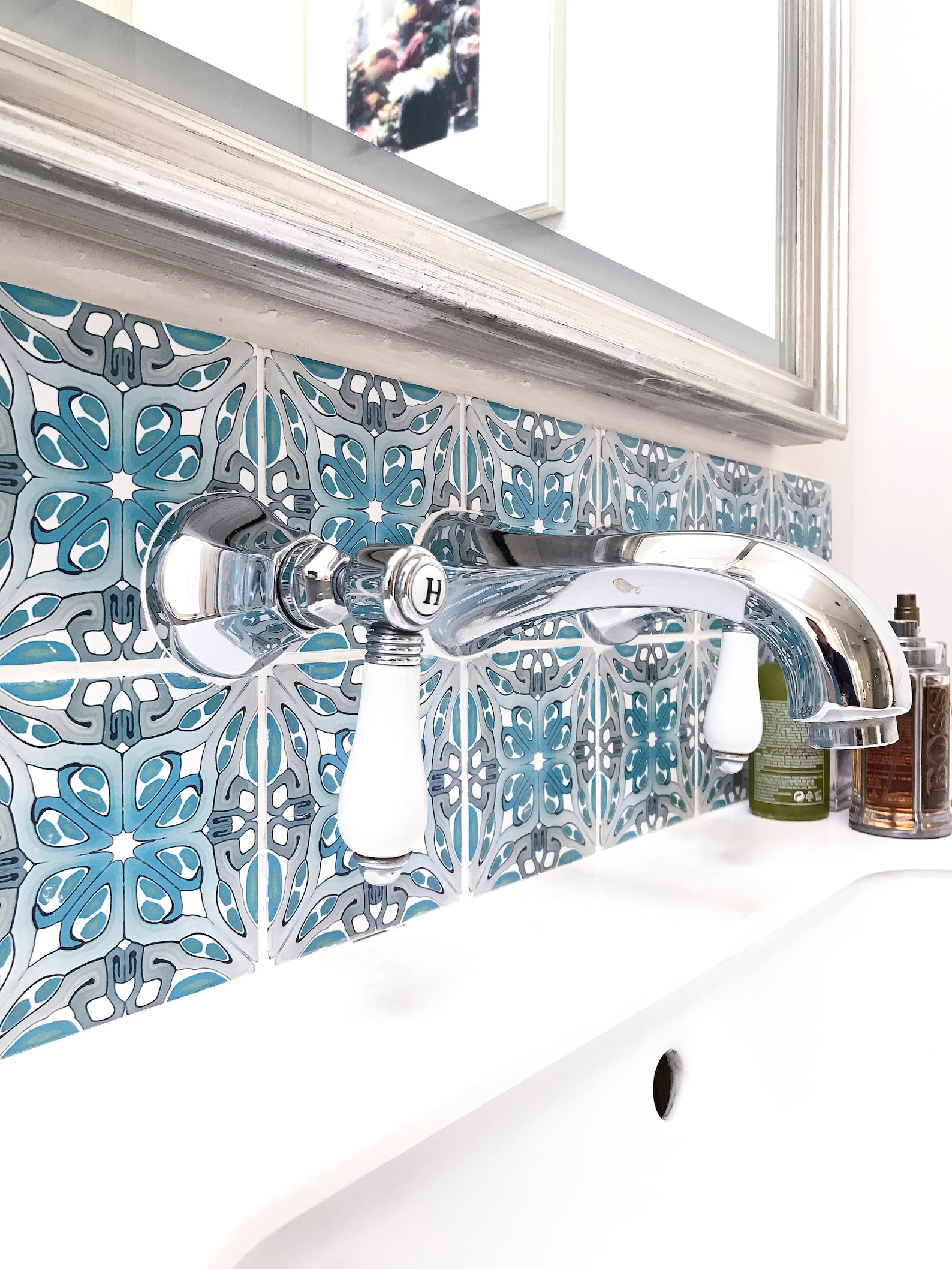 Blue Kitchen Tiles Feature Wall Art Deco Handmade Tile - Etsy