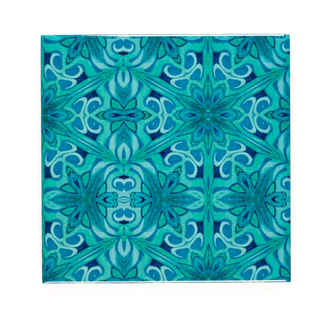 William Morris Arts and Crafts Tiles, Blue Green Tiles, Tiles for Aga ...
