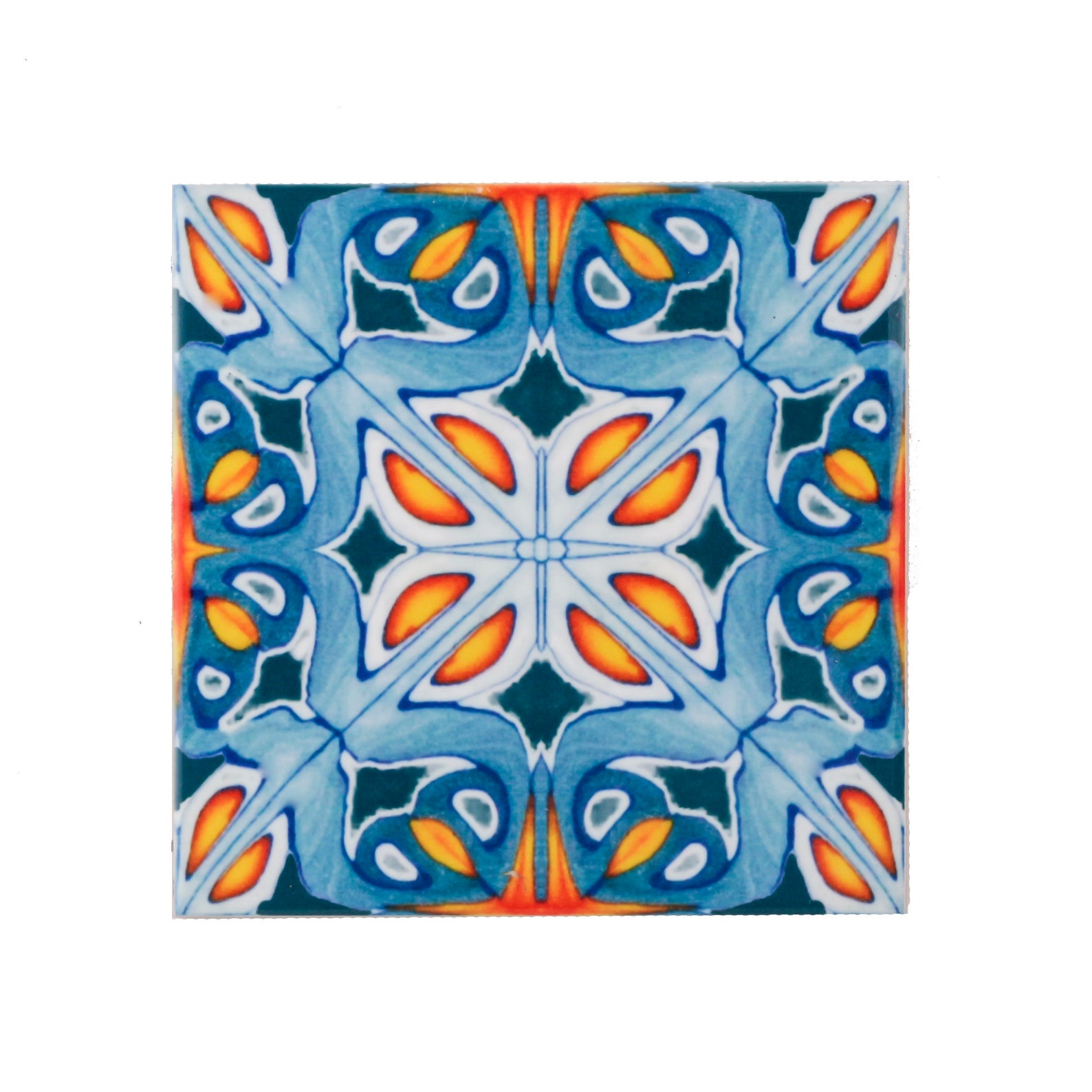 SET of 20 Spanish Talavera Tiles FREE UK Delivery. Orange and | Etsy