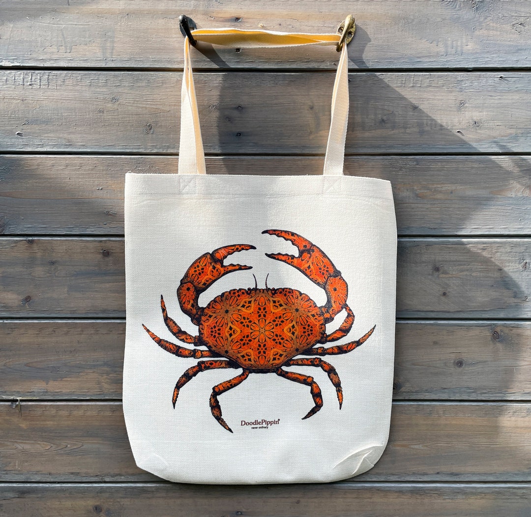 Crab Tote Bag, Cancer Horoscope Gift, Art Shopper, Fun Shoulder Bag ...