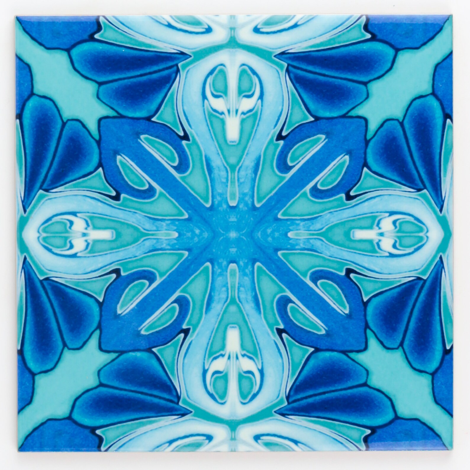 Turquoise Blue Art Deco Ceramic Tiles Vibrant Color Tiles | Etsy