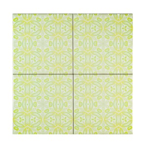 Yellow Green Tiles, Decorative Pattern Tile, Lemon Apple Millefiori ...