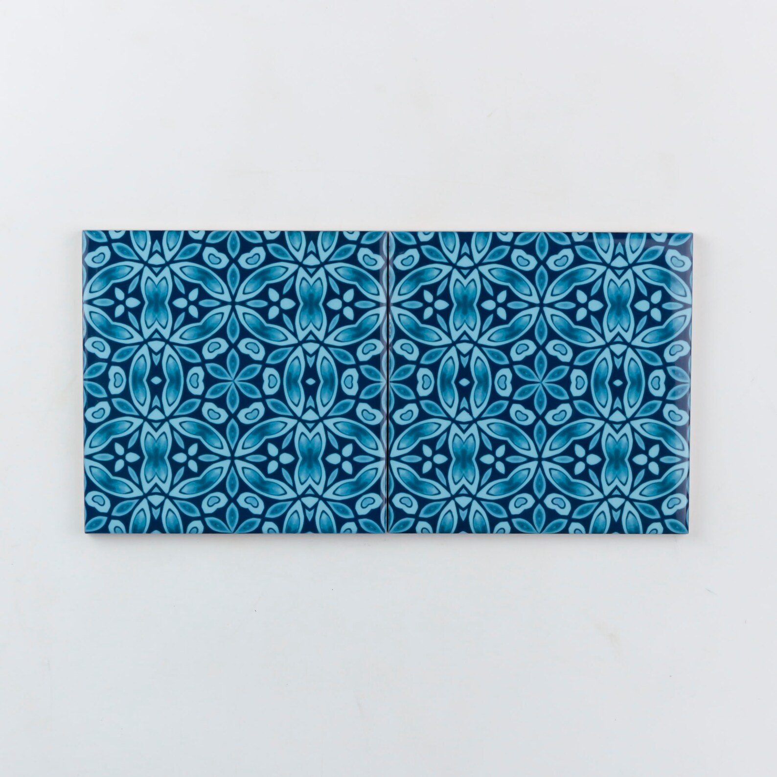 Liberty Print Blue Green Kitchen Splashback Tiles, Rich Ocean-blue ...