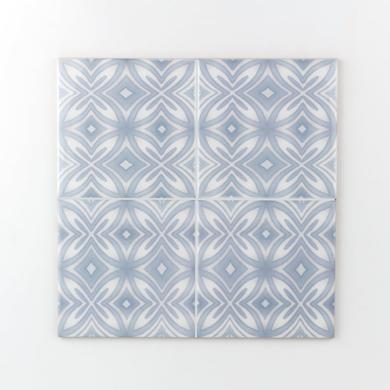 Grey Star Design Hand Printed Ceramic Tiles, 6 Inch Decorative Tile ...