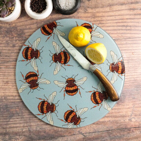 Bumble Bee Chopping Board 30cm Circular Worktop Protector - Etsy