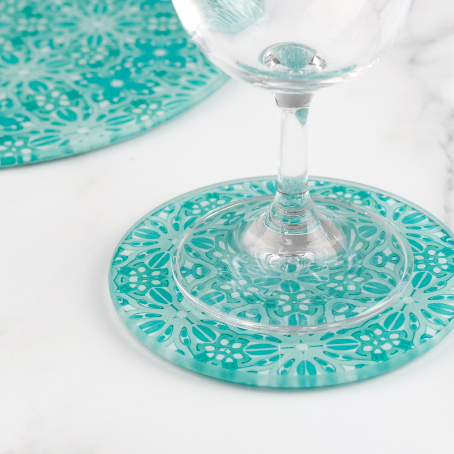 Pretty Coaster Set Quality Glass Hand Printed Coaster. - Etsy UK