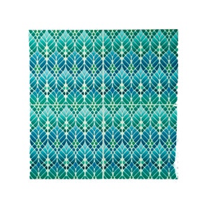 Art Nouveau Interwoven Trees Tiles, Blue Turquoise Geometric, Tiles for ...