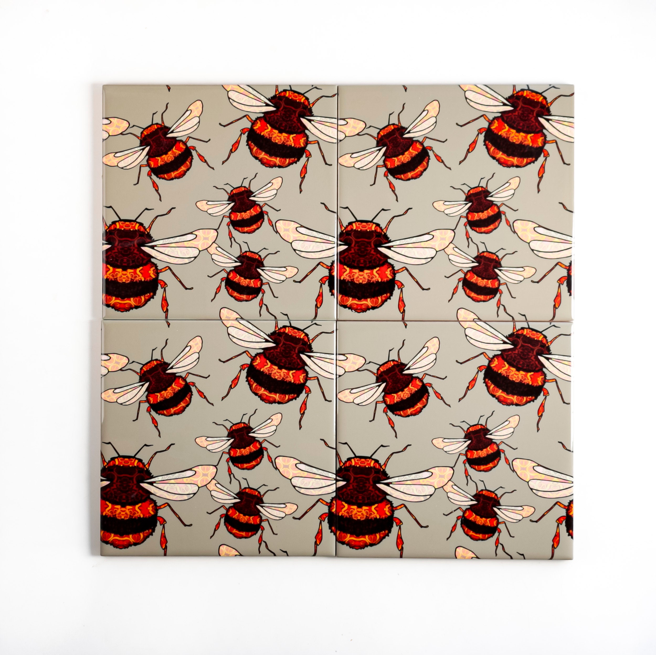 Bumble Bee Tile wandering bee ceramic tile feature wall | Etsy