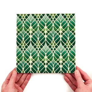 Art Nouveau Interwoven Trees Tiles, Sage Green Geometric, Tiles for Aga ...