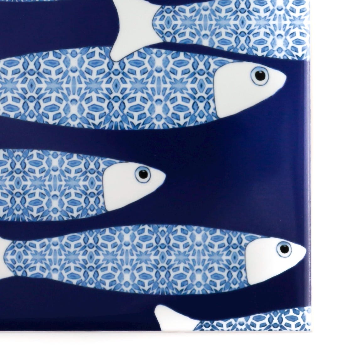 Large Navy Blue Fish Tiles - Rich Blue Ocean Tile - Aquarium Feature ...