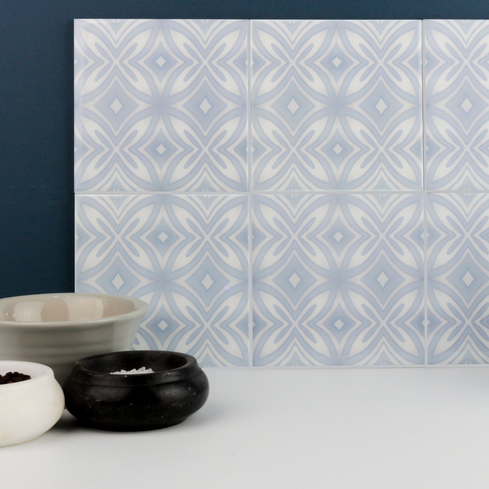 Grey Star Design Hand Printed Ceramic Tiles, 6 Inch Decorative Tile ...