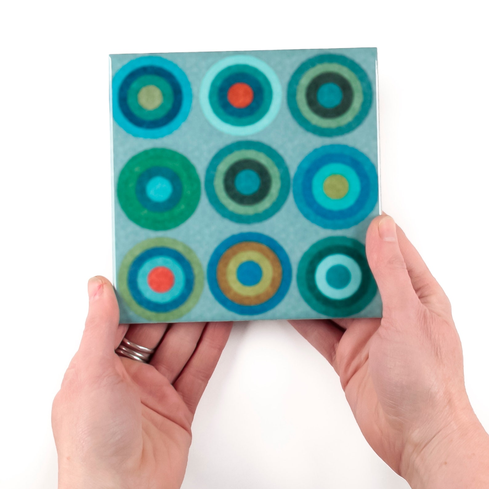 Blue Green Circle Tiles Modern Abstract Designer Decor - Etsy