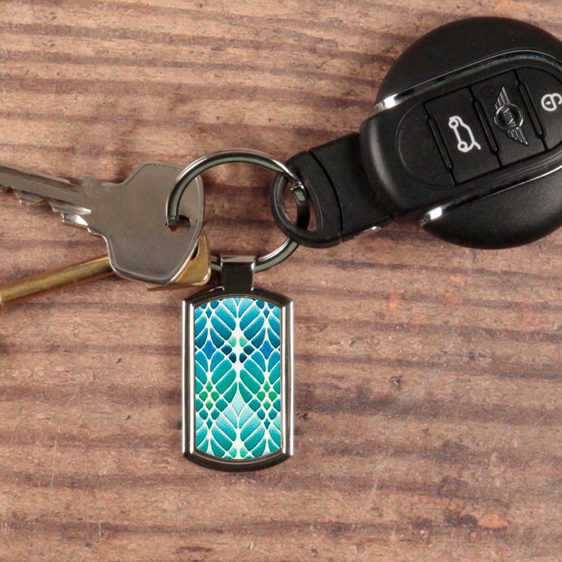 Interwoven Trees Art Deco Keyring - Cute Key Chain - Garden Lover Key ...