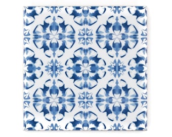 Blue White Patchwork Tiles 6 Inch Square Tiles Delft Kitchen | Etsy