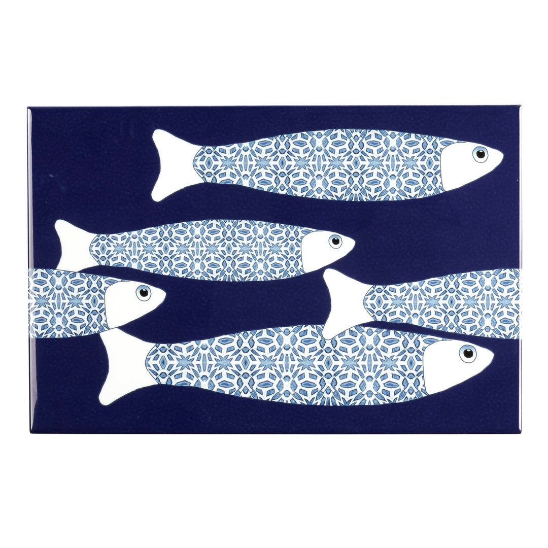 Navy Blue Ocean Shoal Tile, Bathroom Border Tile, Beach House Tile ...