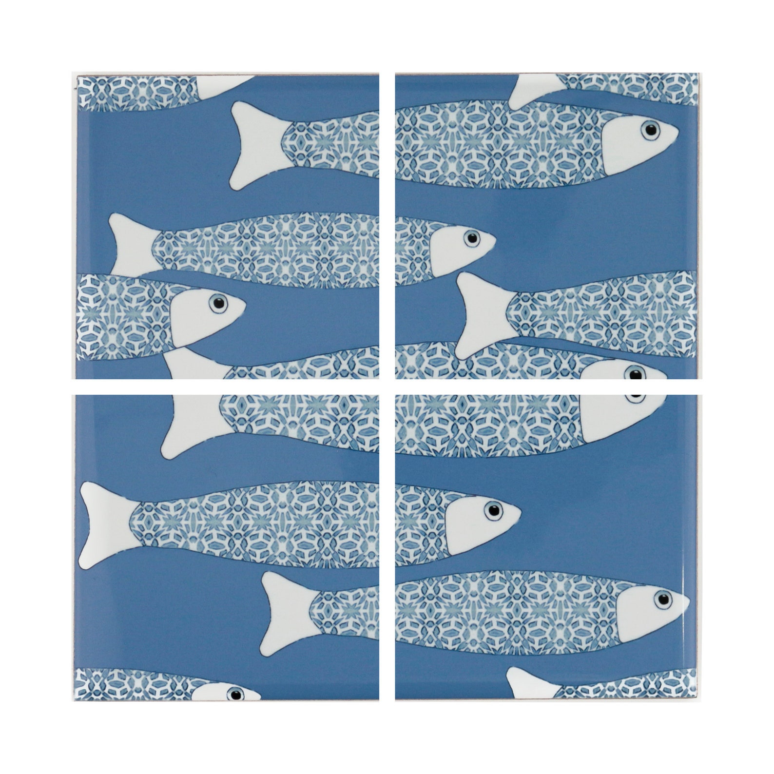Sky Blue Fish Tile Panel Ocean Tile Feature Wall Tile - Etsy UK