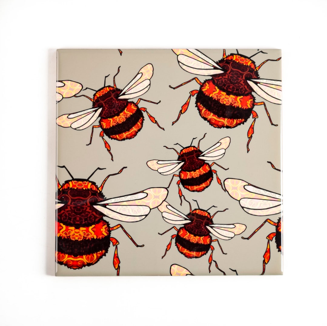 Bumble Bee Tile, Wandering Bee Ceramic Tile, Feature Wall, Wildlife ...