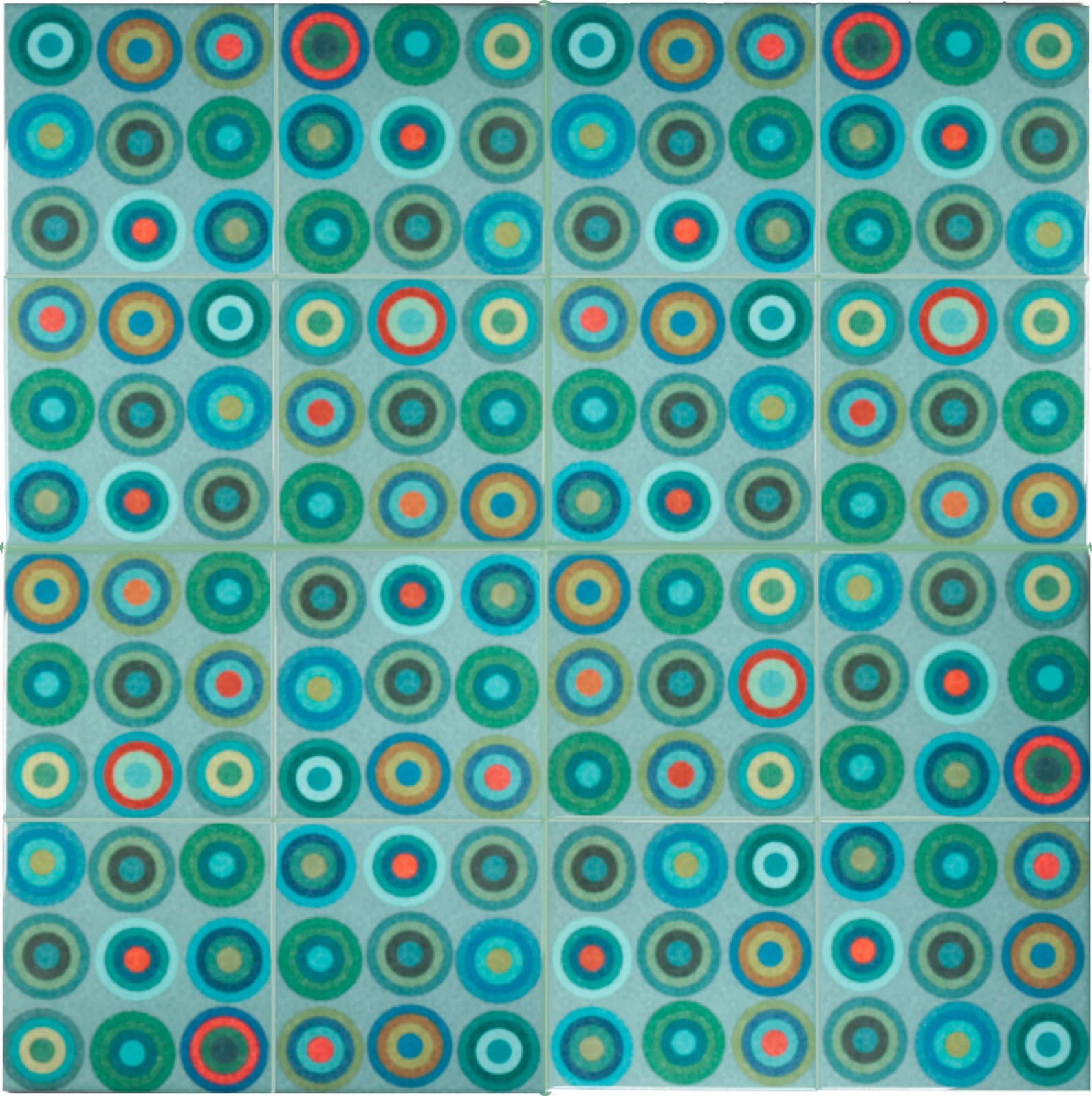 Blue Green Circle Tiles Modern Abstract Designer Decor - Etsy