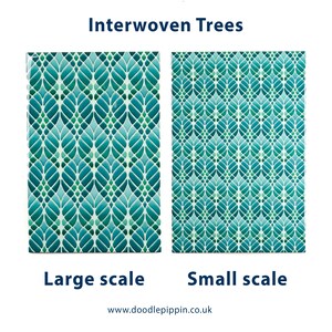 Interwoven Trees Rectangular Ceramic Tile, Art Nouveau Hand Printed ...