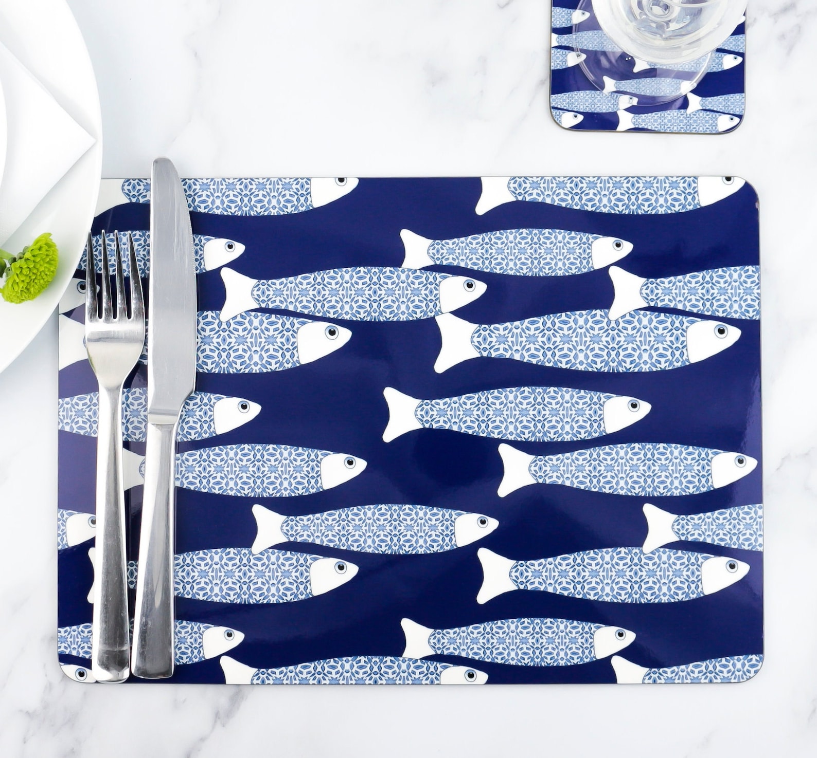 Ocean Table Mat Navy Blue Seaside Decor Extra Large Melamine - Etsy