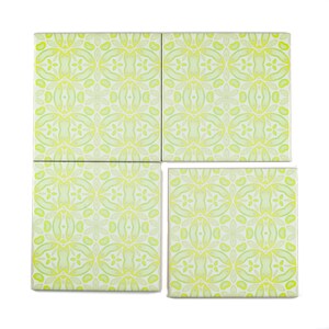 Yellow Green Tiles, Decorative Pattern Tile, Lemon Apple Millefiori ...