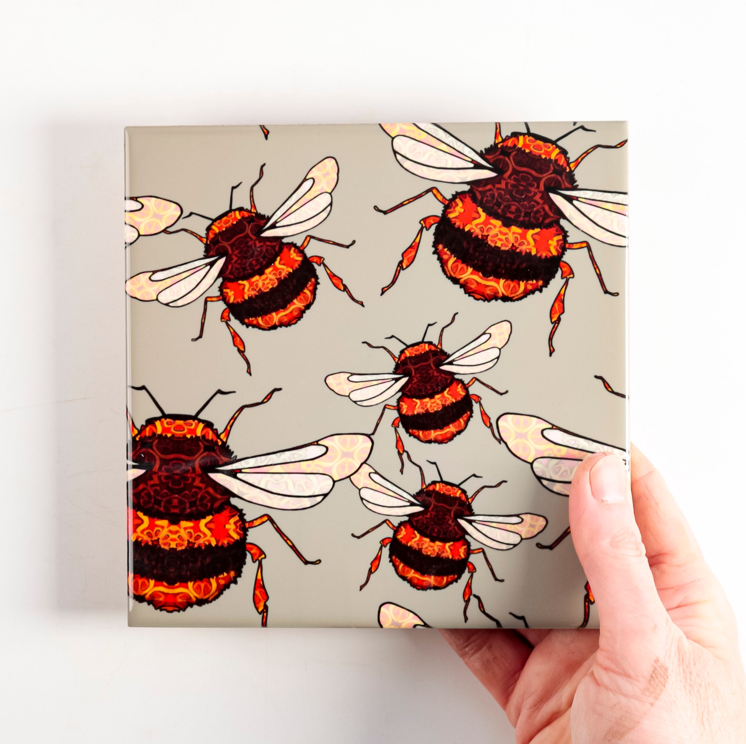 Bumble Bee Tile wandering bee ceramic tile feature wall | Etsy