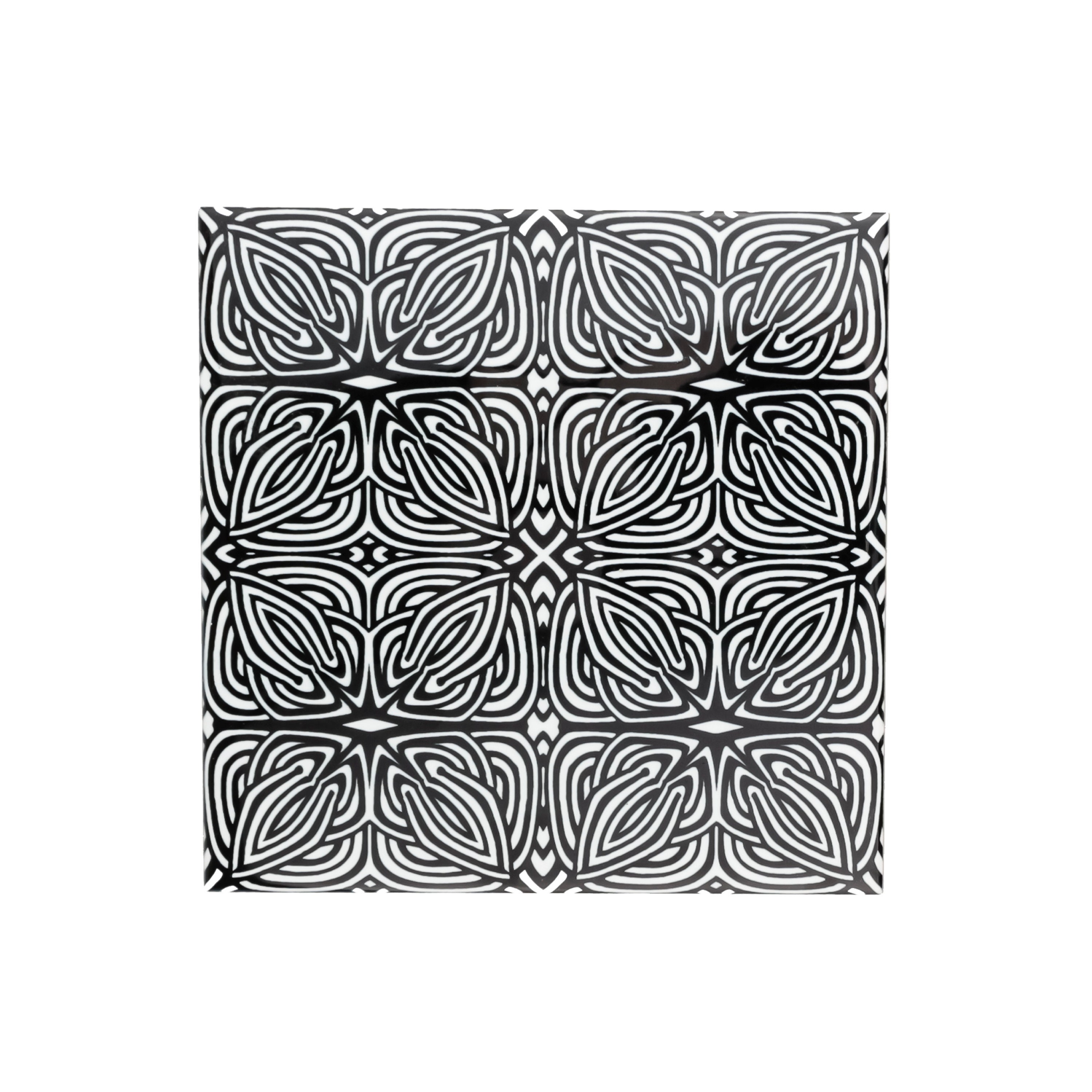 Black White Celtic Design Square Geometric Tile, Celtic Knot Tiles ...