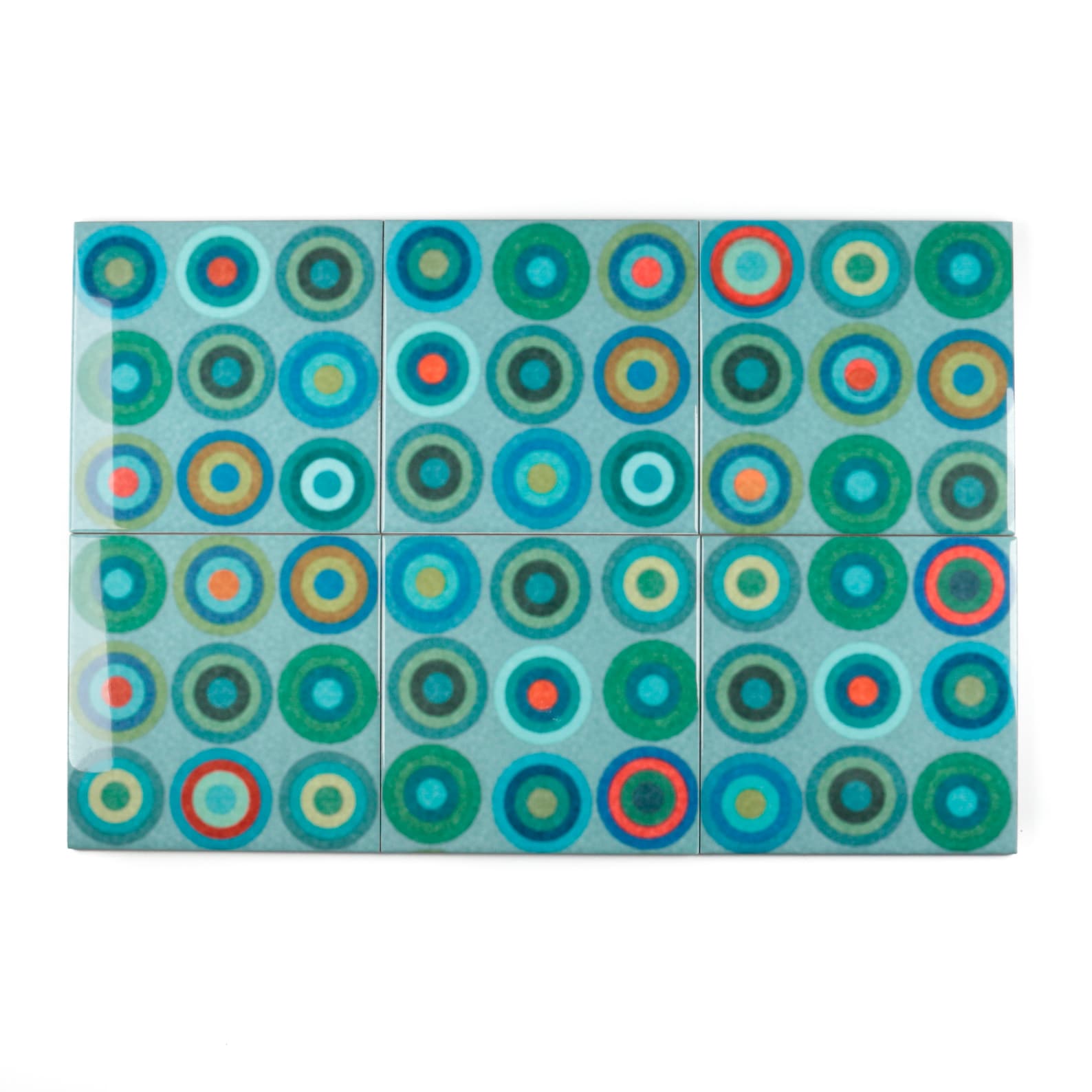 Blue Green Circle Tiles Modern Abstract Designer Decor - Etsy