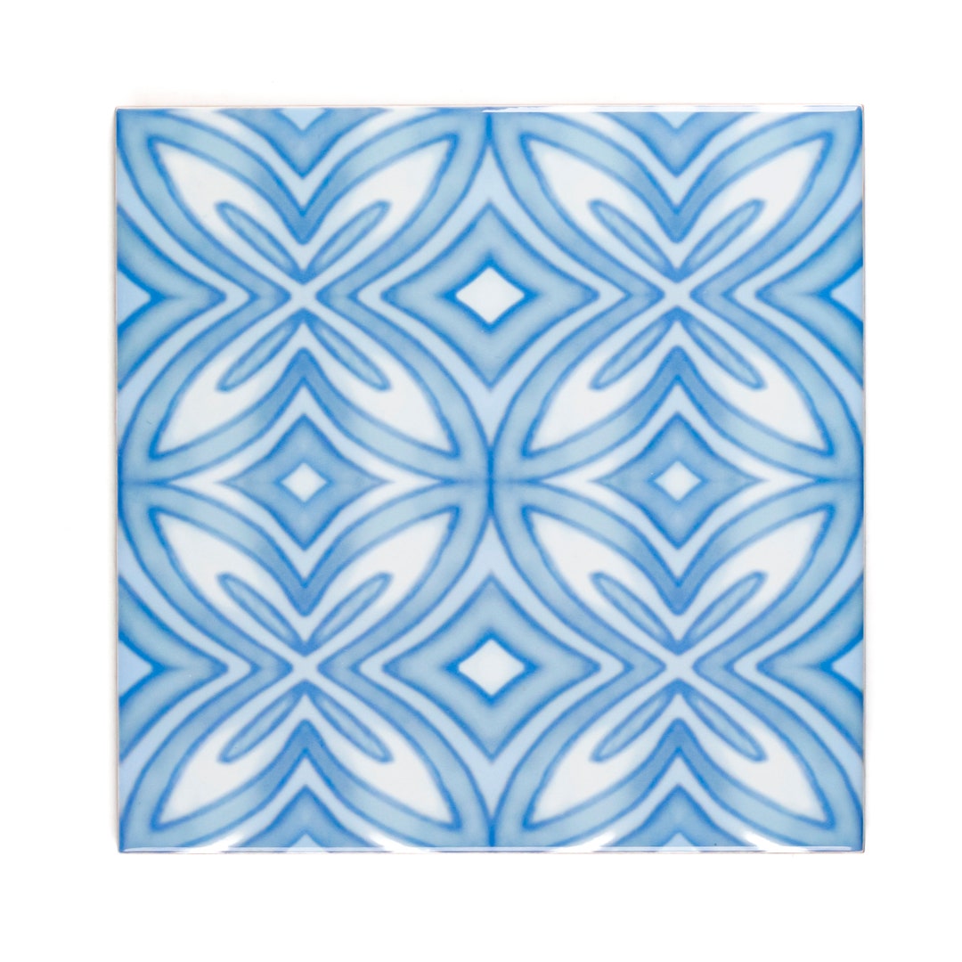 Denim Blue Tiles, Star Tile, Cool Blue Handmade Tiles, Feature Wall ...