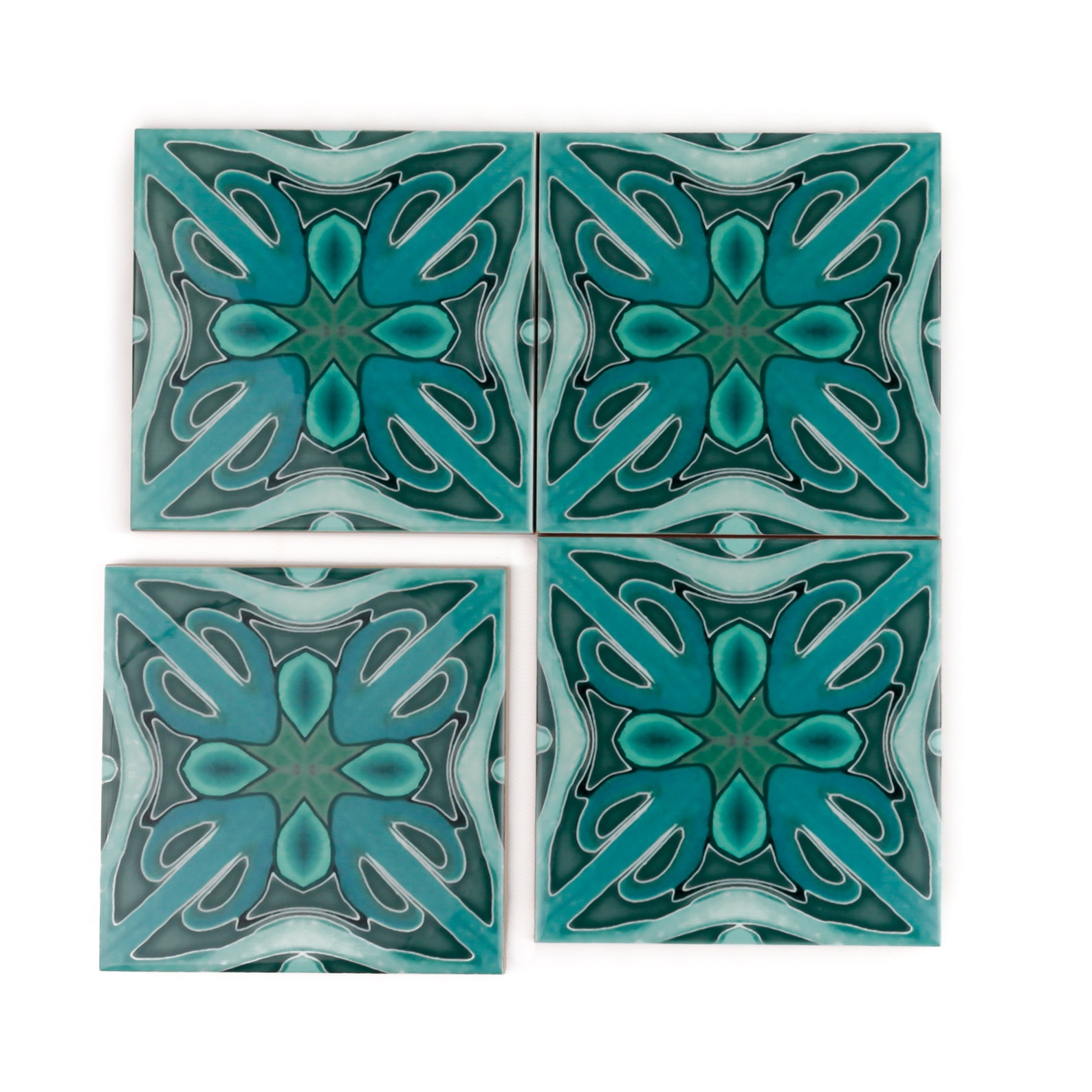 Green Blue Kitchen Tiles, Rich Deep Decor, Ceramic Decorative Tile ...