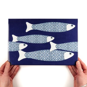 Navy Blue Ocean Shoal Tile, Bathroom Border Tile, Beach House Tile ...