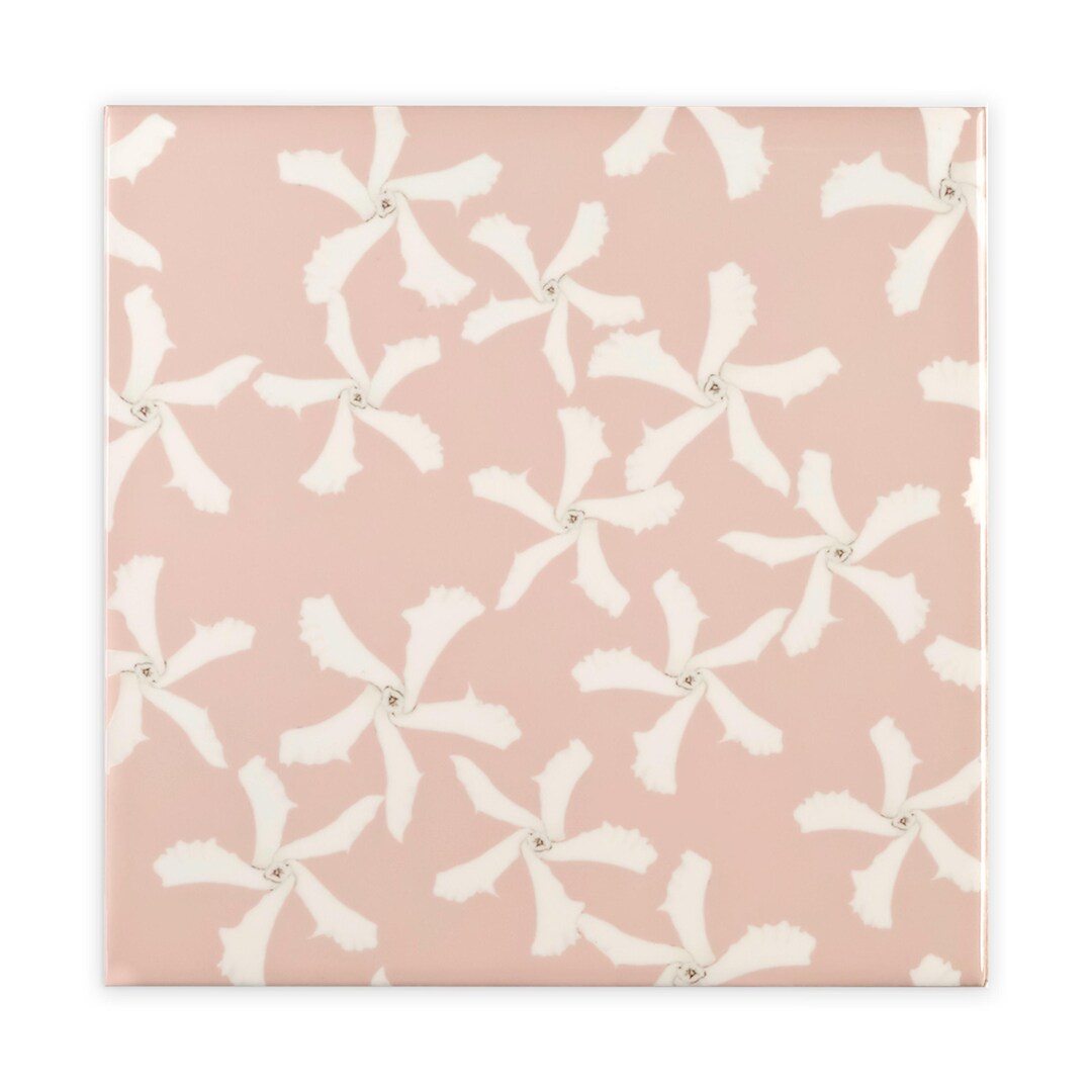 Flower Kitchen Tiles, Modern Retro Tile Pink & White. Jasmine Floral ...