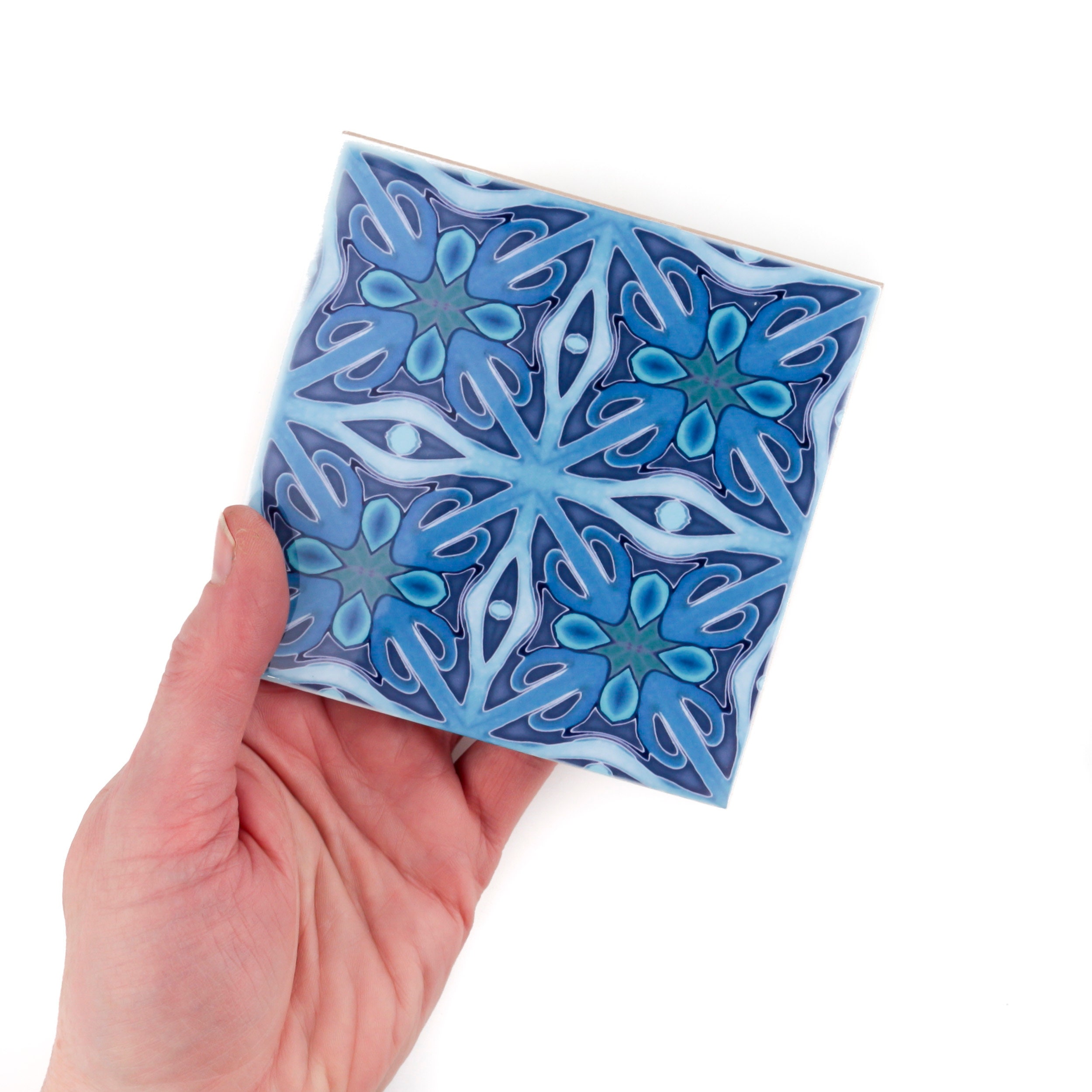 Art Deco Handmade Tiles Rich Denim Blue Splashback Tiles | Etsy