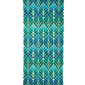 Art Nouveau Interwoven Trees Tiles, Blue Turquoise Geometric, Tiles for ...