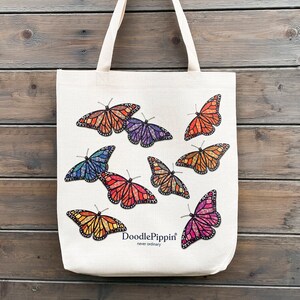 Butterflies Tote Bag, Butterfly Art Shopper, Fun Shoulder Bag ...