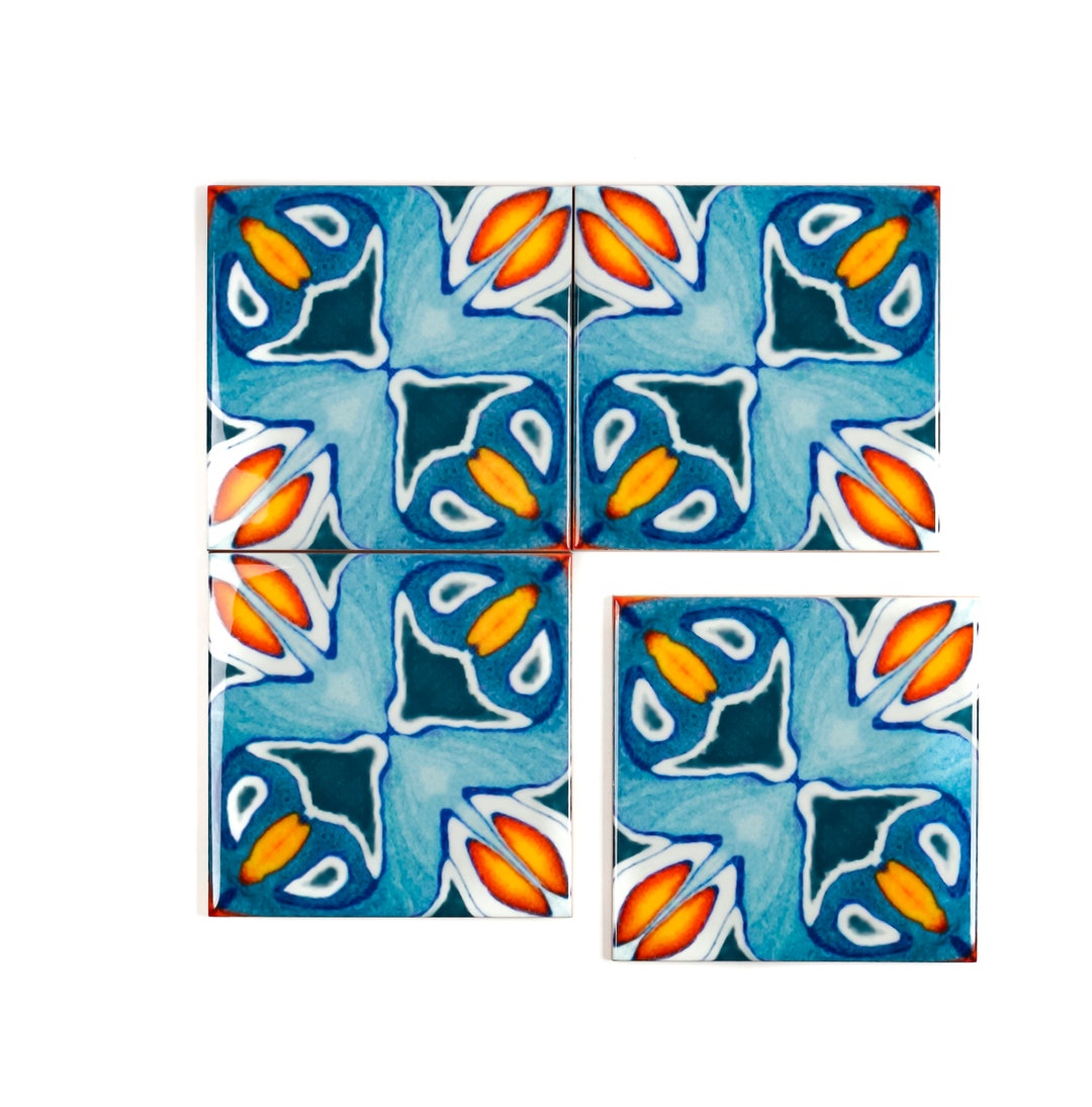 Moroccan Style Tiles, Alhambra Kitchen Tiles, 6 Inch Blue Orange ...
