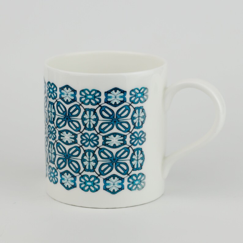 Moorish Moroccan Tile Latte Mug Decorative Arabic Blue | Etsy