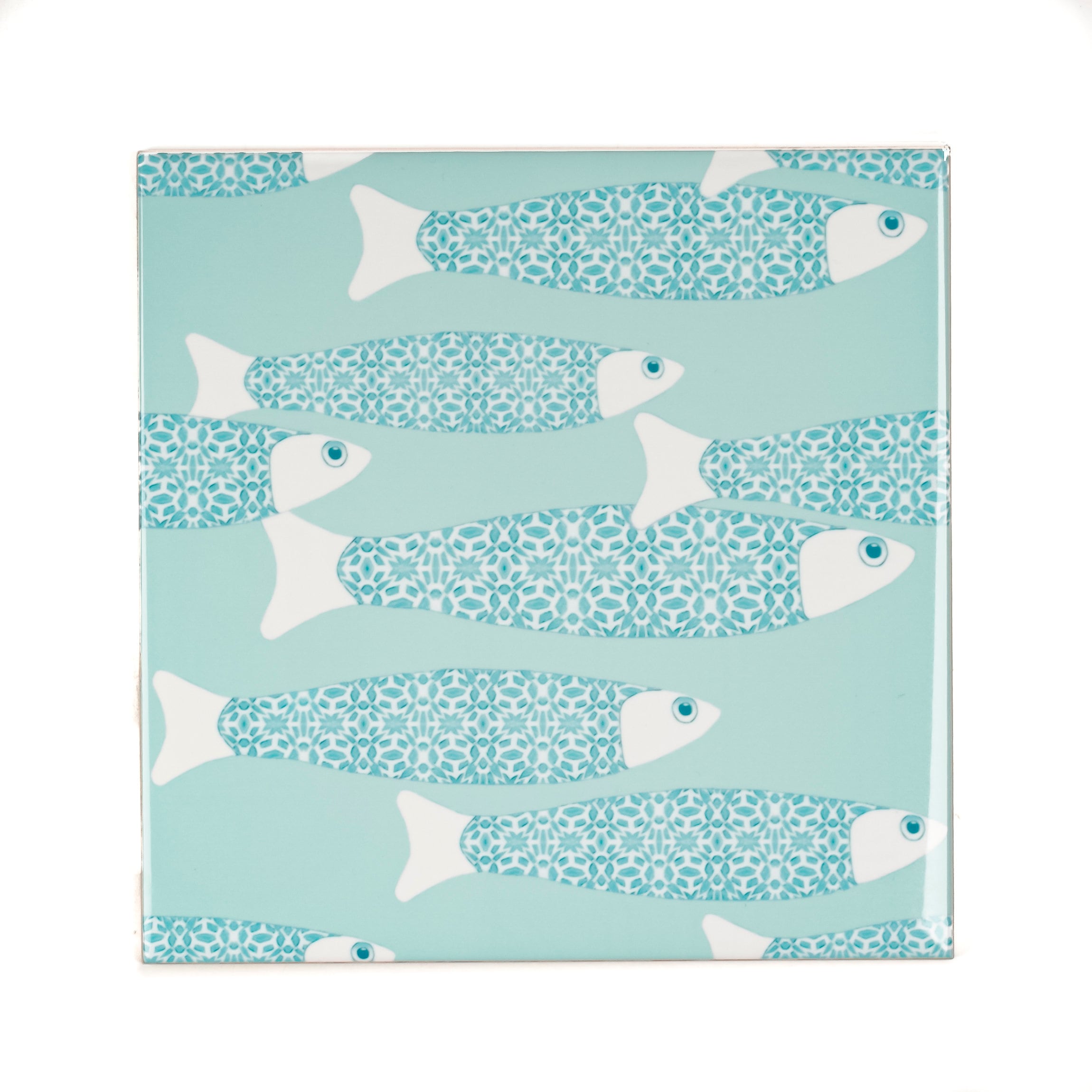 Fish Ceramic Tile, Aqua Turquoise Decor, Ocean Decor, Bathroom Feature ...