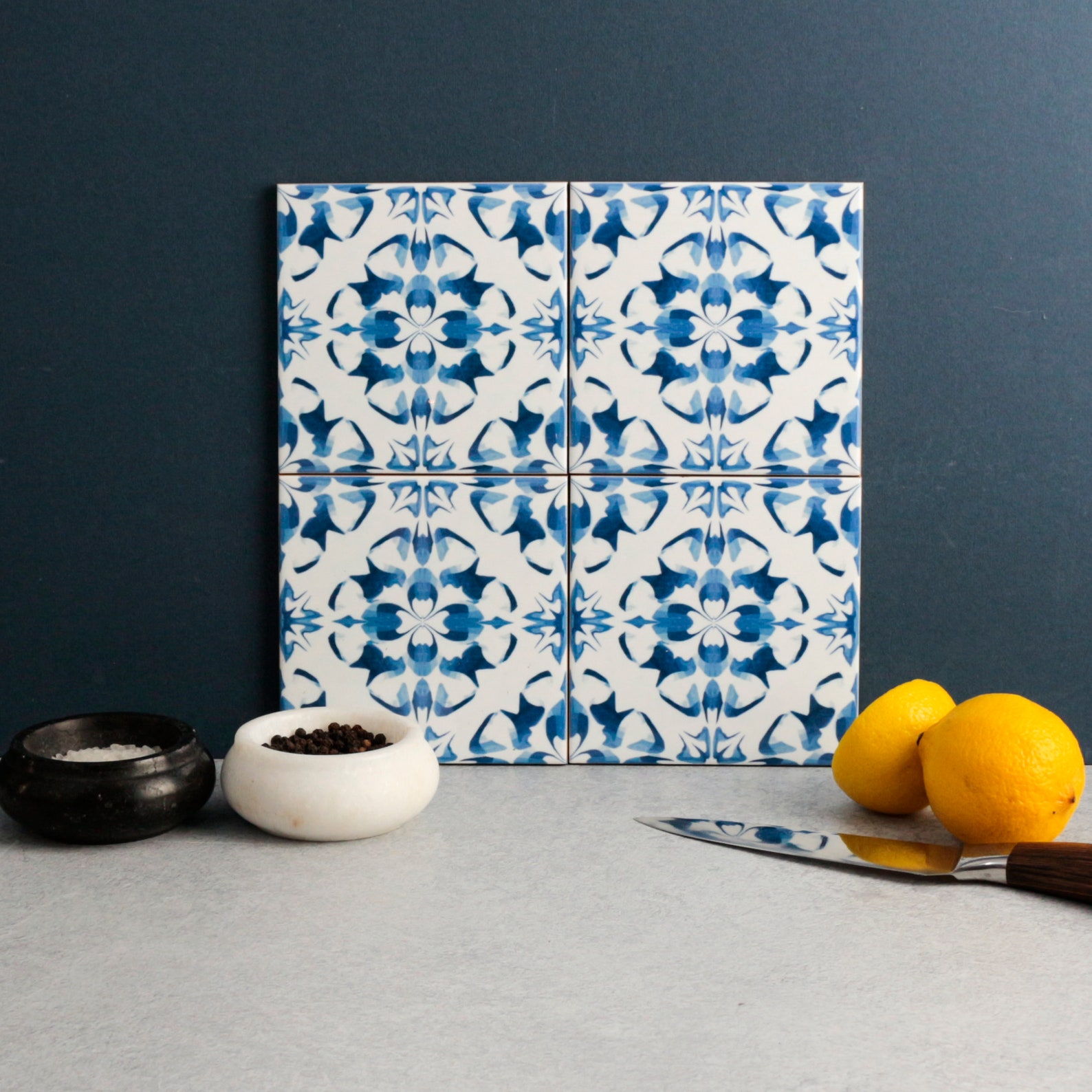 Blue White Patchwork Tiles 6 Inch Square Tiles Delft Kitchen | Etsy