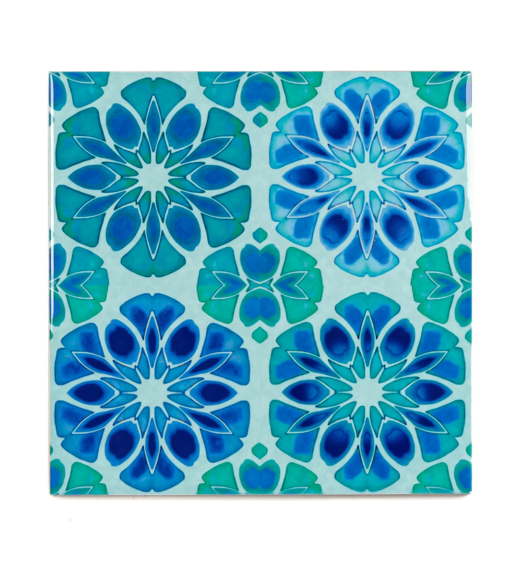 Patchwork Tiles, Mix and Match Blue Green Ceramic, Ecclectic Vintage ...