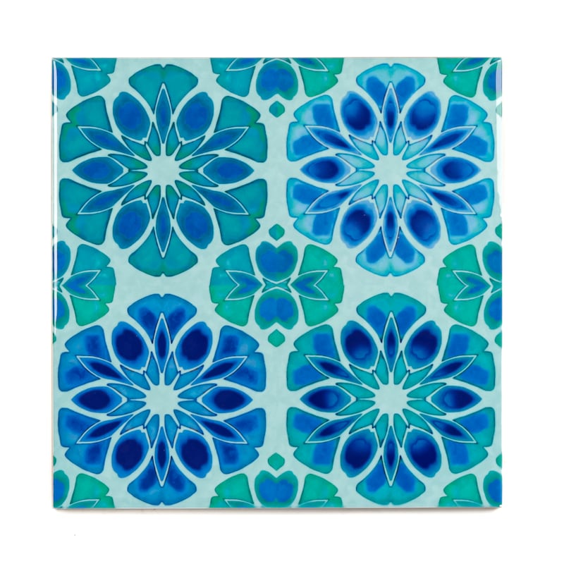 Ceramic Flower Tile - Etsy