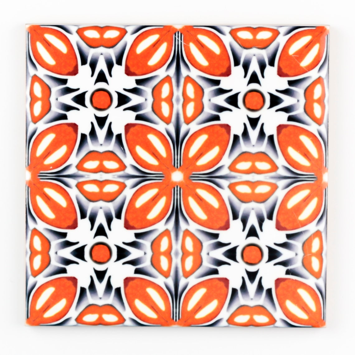 Retro Orange Flower Tiles Ceramic Splashback Tiles Orange | Etsy UK